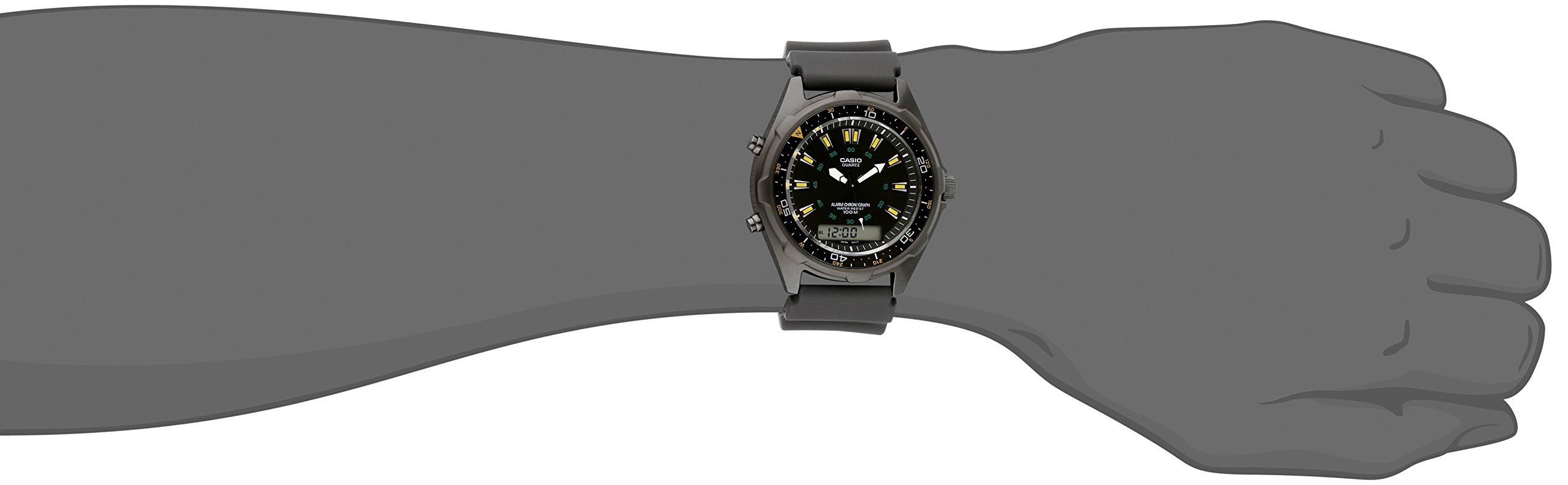Casio Men's AMW360B-1A1 Black Analog Multi-Function Watch