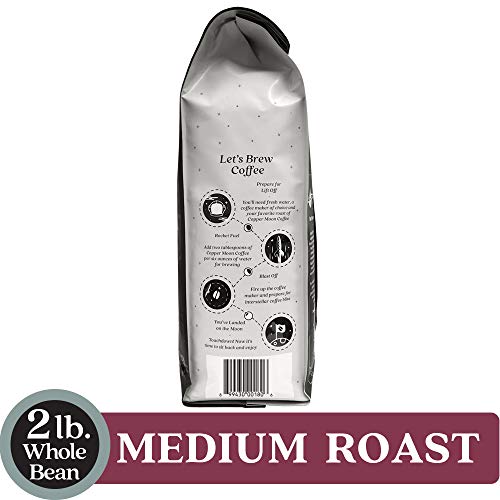 Copper Moon Whole Bean Coffee, Medium Roast, Colombian Blend, 2 Lb