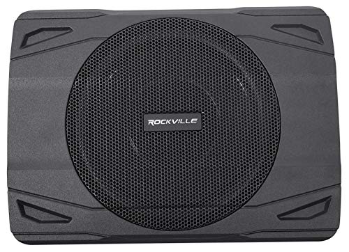 Rockville SS8P 400 Watt Slim Under-Seat Powered Car/Truck Subwoofer Sub+Amp Kit Black