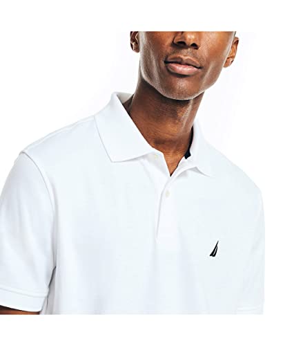 Nautica Men's Classic Fit Interlock Polo, Bright White, X-Large
