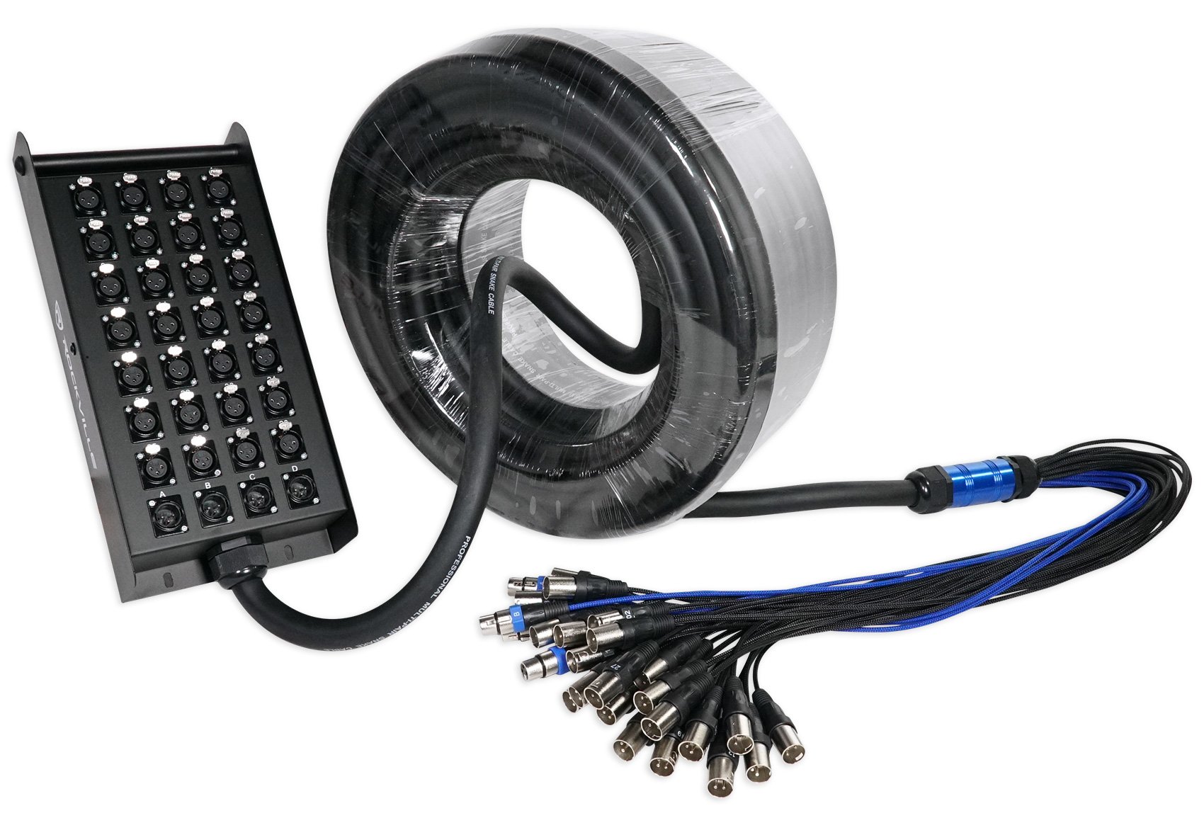 Rockville SX32100 32 Channel (4 Returns) 100 Foot XLR Snake Cable, 100% OFC