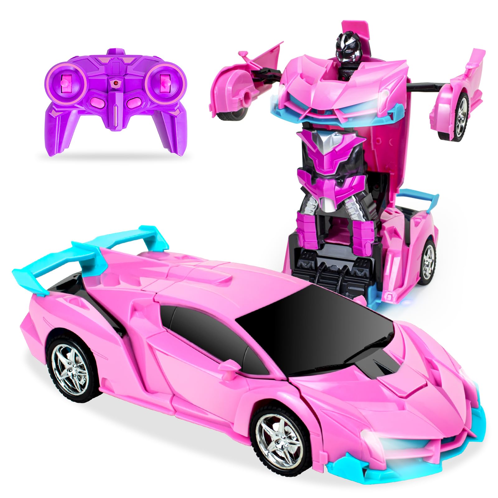 Transform Remote Control Car Toys for 3 4 5 6 7 8+ Year Old Boys Girls - 1:18 Rc Car Transformation Robot with One-Button Deformation & 360° Rotating Drifting, Cool Toys Gifts Transforming Robot Car
