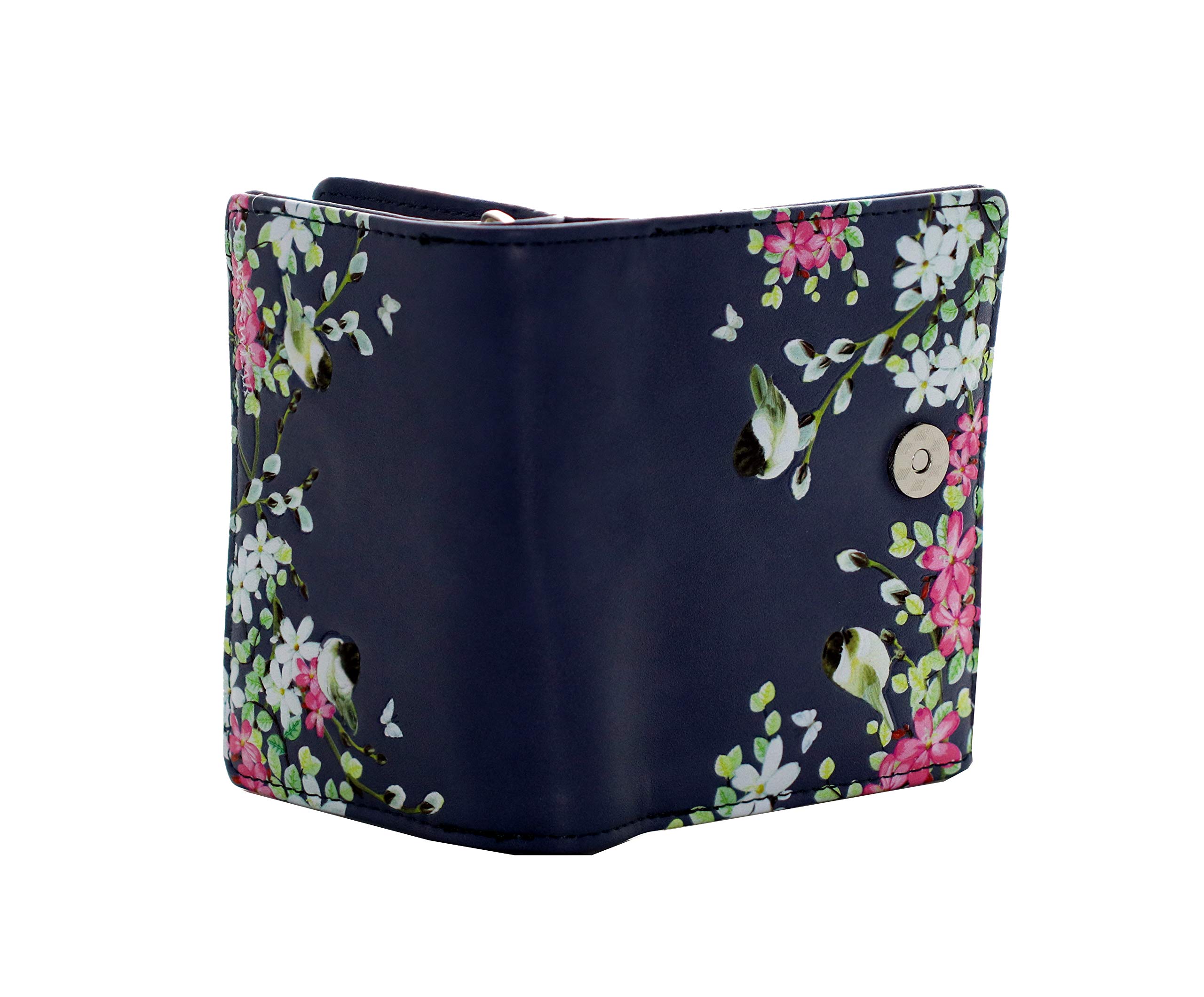 Shag Wear Chickadee Garden Small Zipper Women's Wallet (Sky Blue)