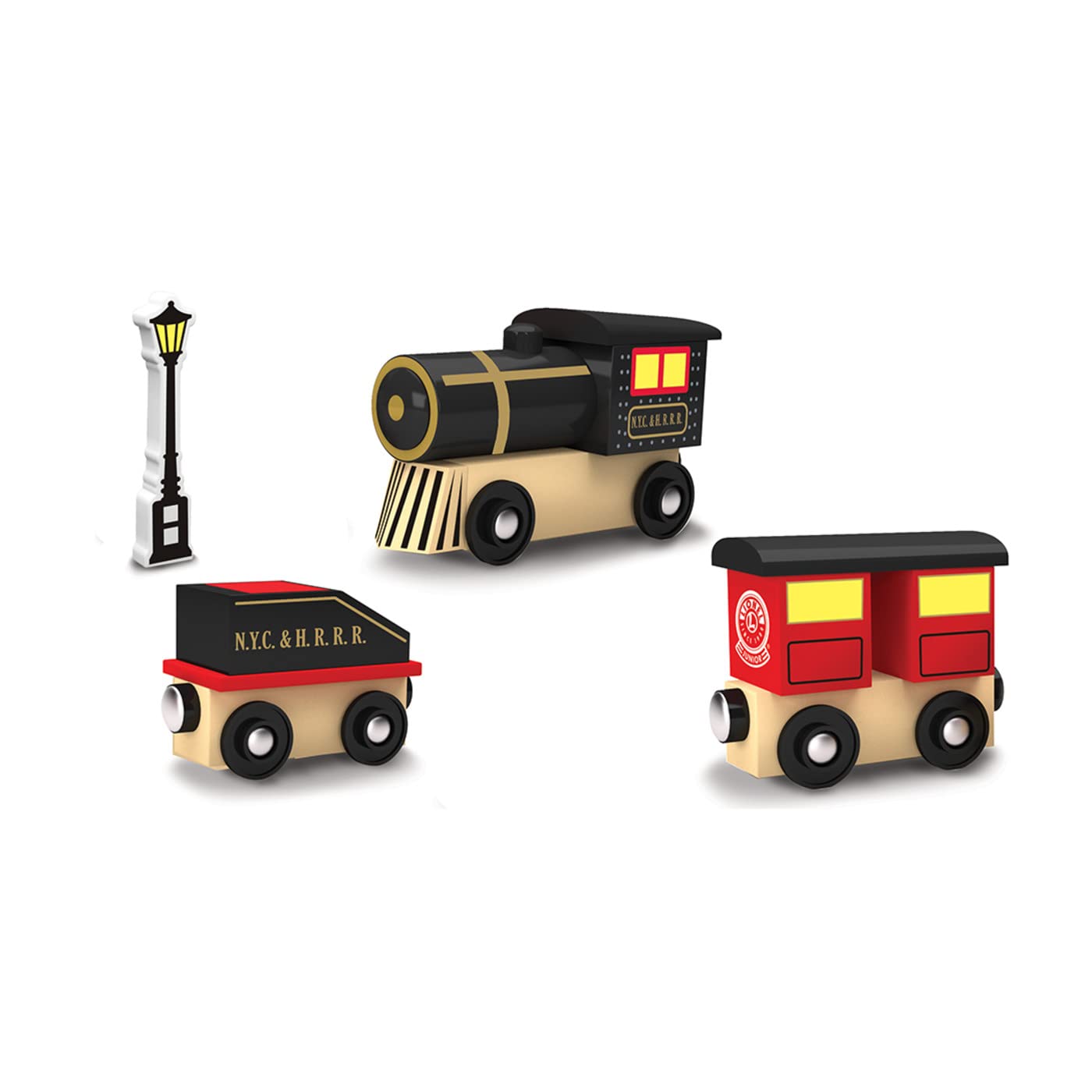 MasterPieces Wood Train Sets - Lionel Original Steam Engine 3 Piece Train Set - Officially Licensed Toddler & Kids Toy