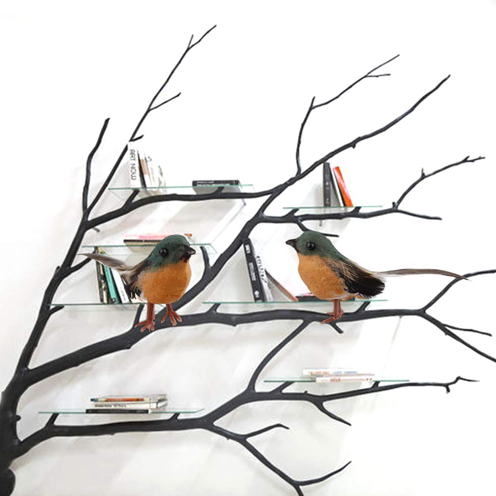 Rrut 12PCS Artificial Feathered Birds, Simulation Foam Birds Clip Robin Bird Hanging Pendant Christmas Tree Decoration Christmas Tree Ornament Home Garden Wedding Decor Orange