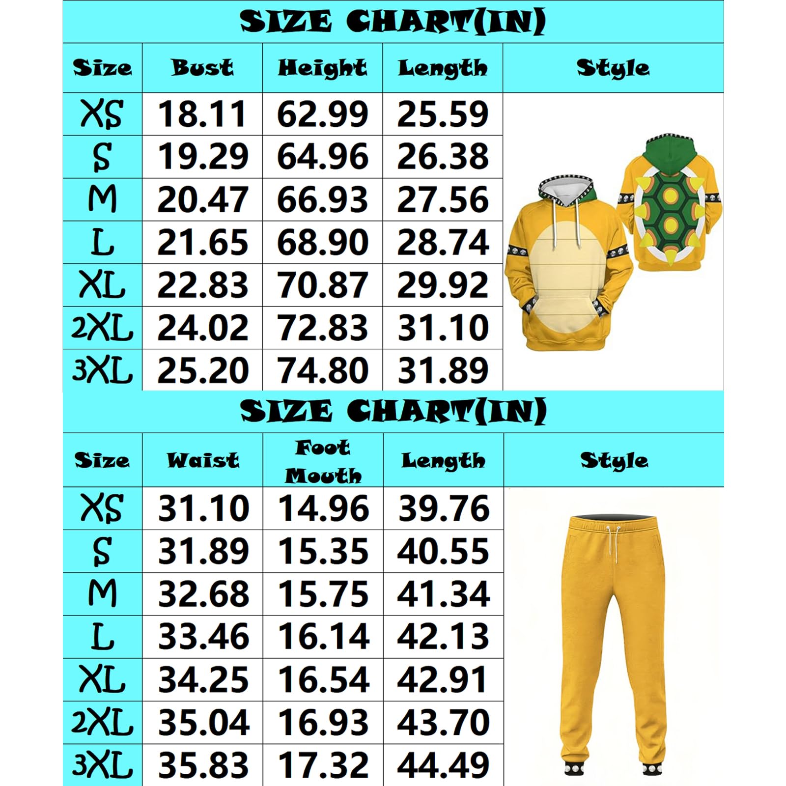 Bowser Costume Adult - 3D Printed Full Zip Cosplay Hoodie