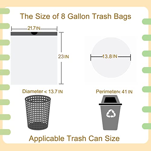 LEAMOO 7 to 8 Gallon / 30 Liter Gallon Drawstring Trash Bag, Thickened Medium Garbage Bags, 60 Count