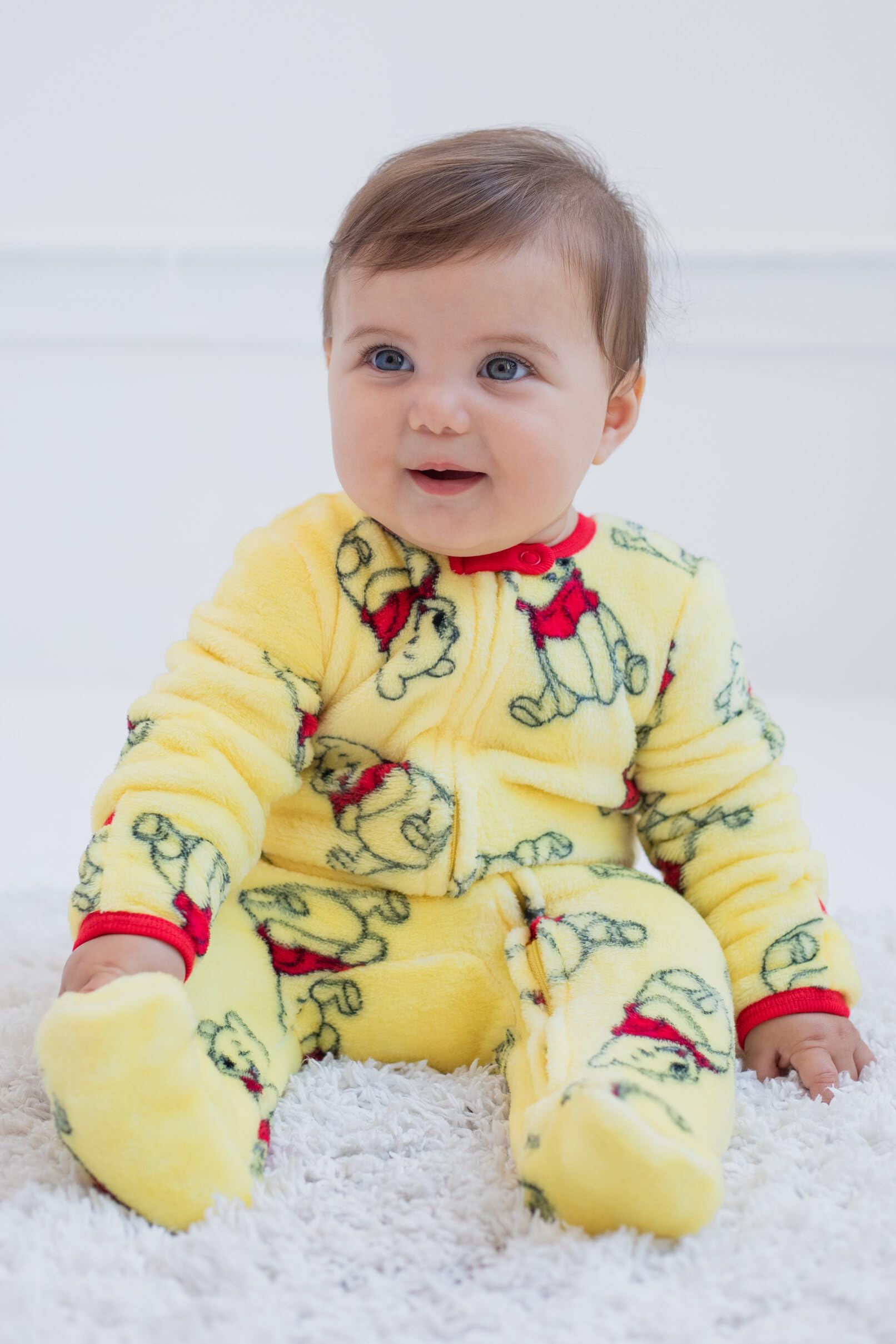 Disney Tigger Winnie the Pooh Newborn Baby Boys Fleece 2 Pack Zip Up Coveralls White/Yellow 0-3 Months