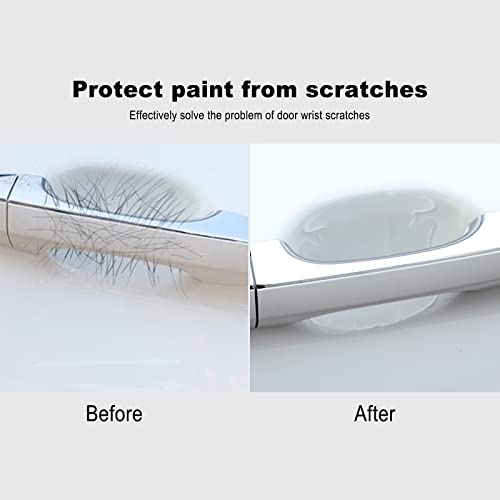 Klyuqoz Car Door Handle Protector, Car Door Handle Scratch Protector Pack of 16, Universal Car Clear Door Bowl Paint Protection Film Waterproof Anti-Scratch Stickers (Clear, Black)
