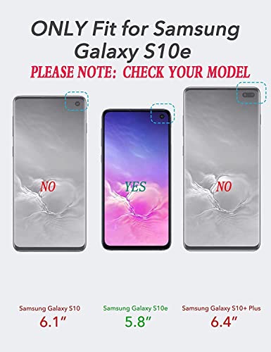 HONG-AMY Galaxy S10E Case: 3-in-1 Shockproof Heavy Duty Protection, 2 Nano Explosion-Proof Films, Black/Grey