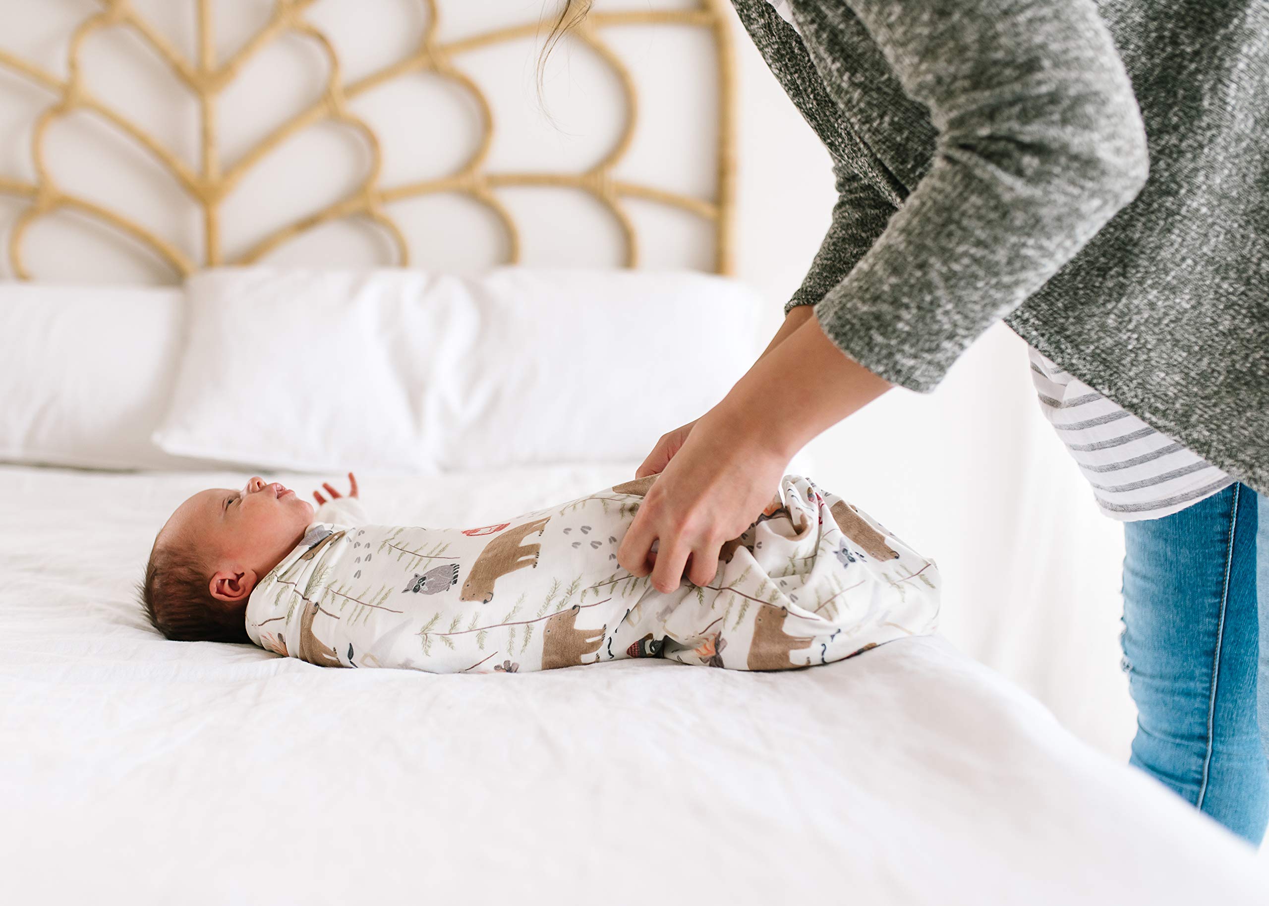 Copper Pearl Large Premium Knit Baby Swaddle Receiving Blanket Lumberjack