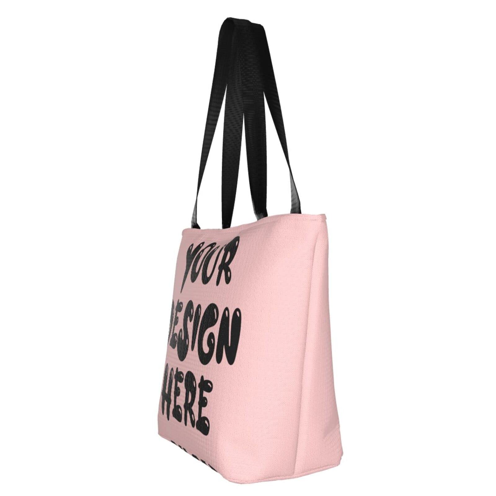 Custom tote bag Add Your Design Here Custom Tote Bag durable Great Gift Add Your Name Your Text Custom Tote Bag Pink One Size