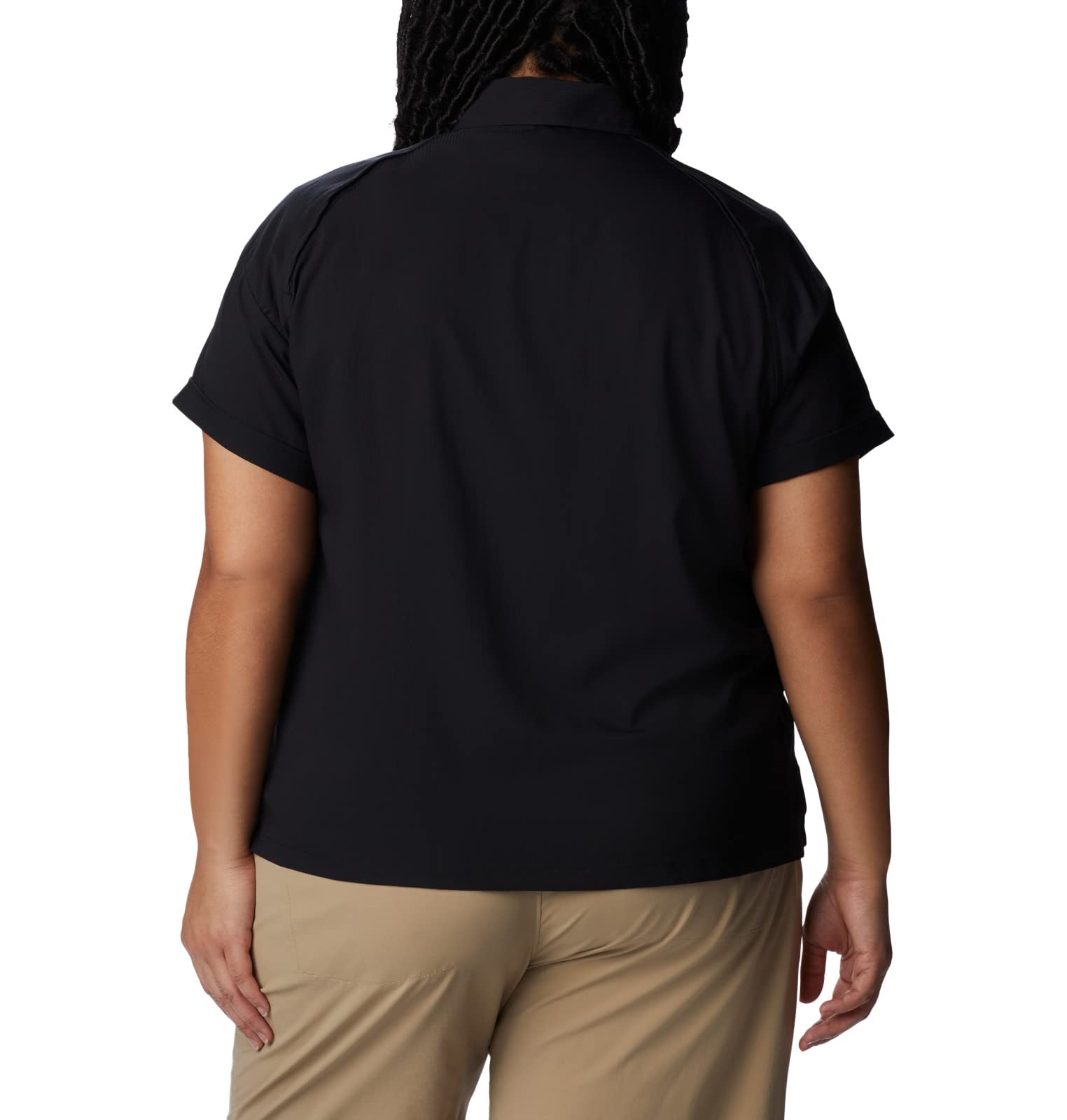 Columbia Women's Silver Ridge Utility Short Sleeve Shirt, Black, X-Large