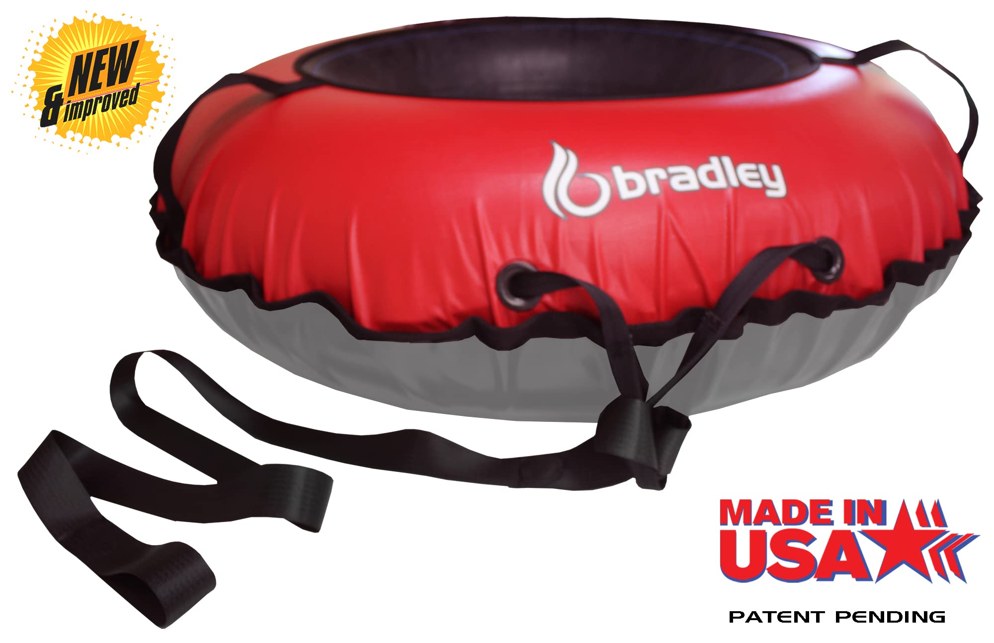 Bradley Snow Tubes: 50 inch Heavy Duty Inflatable Sledding Tubes for Adults - Towable Snow Fun! Best Snow Tubes for Sledding Adventure - Made in The USA!…