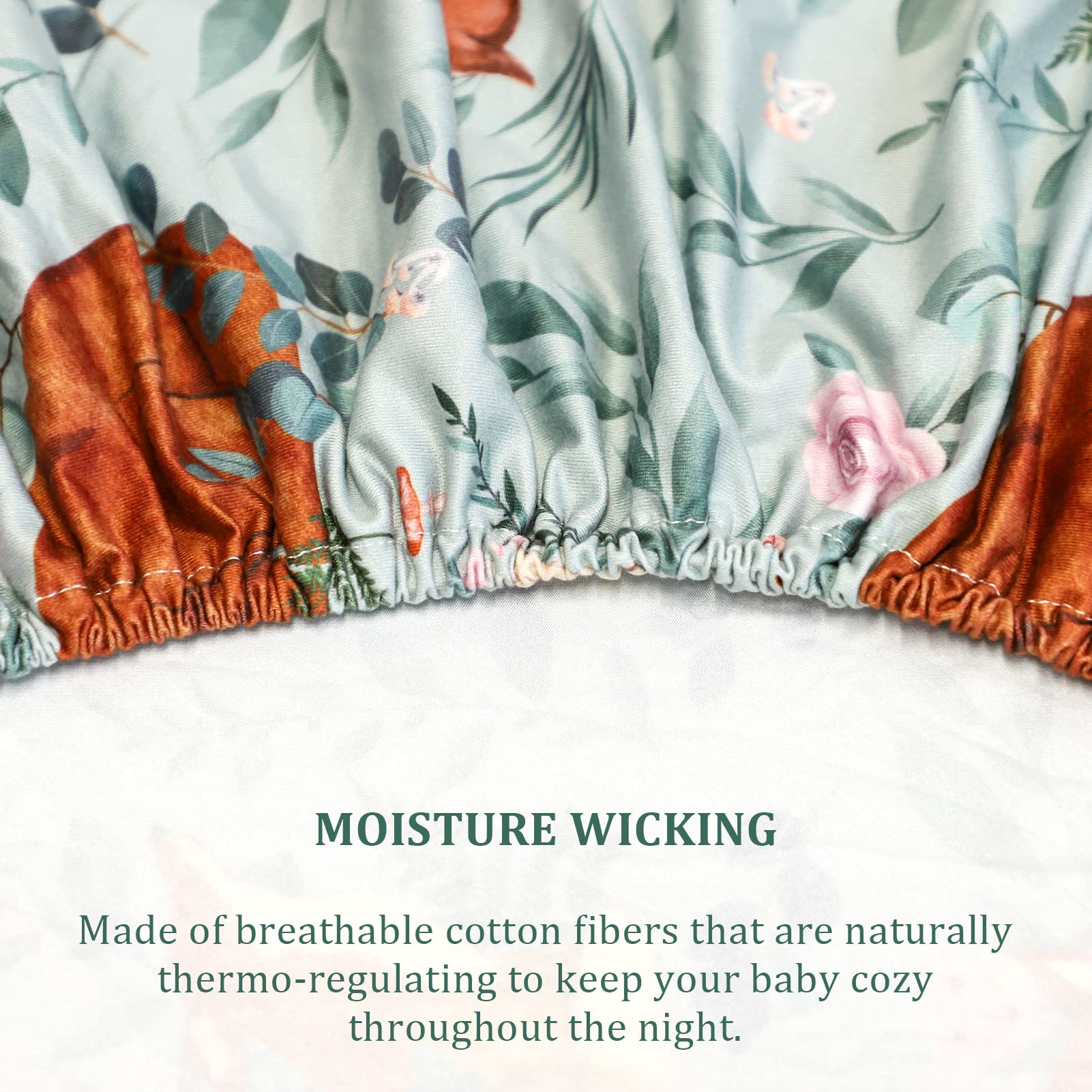 Crib Sheet & Car Seat Cover, Multi-use Nursing Cover for Breastfeeding, Woodland Animals Bear
