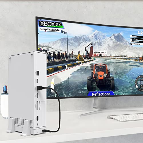 CTPOWER Upgraded Xbox Series S Cooling Stand, Dual Purpose Cooling Fan Cooler System Dock Station Accessories, 3 Level Adjustable Speed & 2 Extra USB Ports
