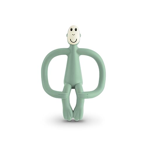 Matchstick Monkey Original Teething Toy for Baby 3 Months+, BPA-Free Food Grade Silicone, Easy to Hold & Naturally Fits in Mouth, Stimulates and Massages Sore Gums, Mint Green