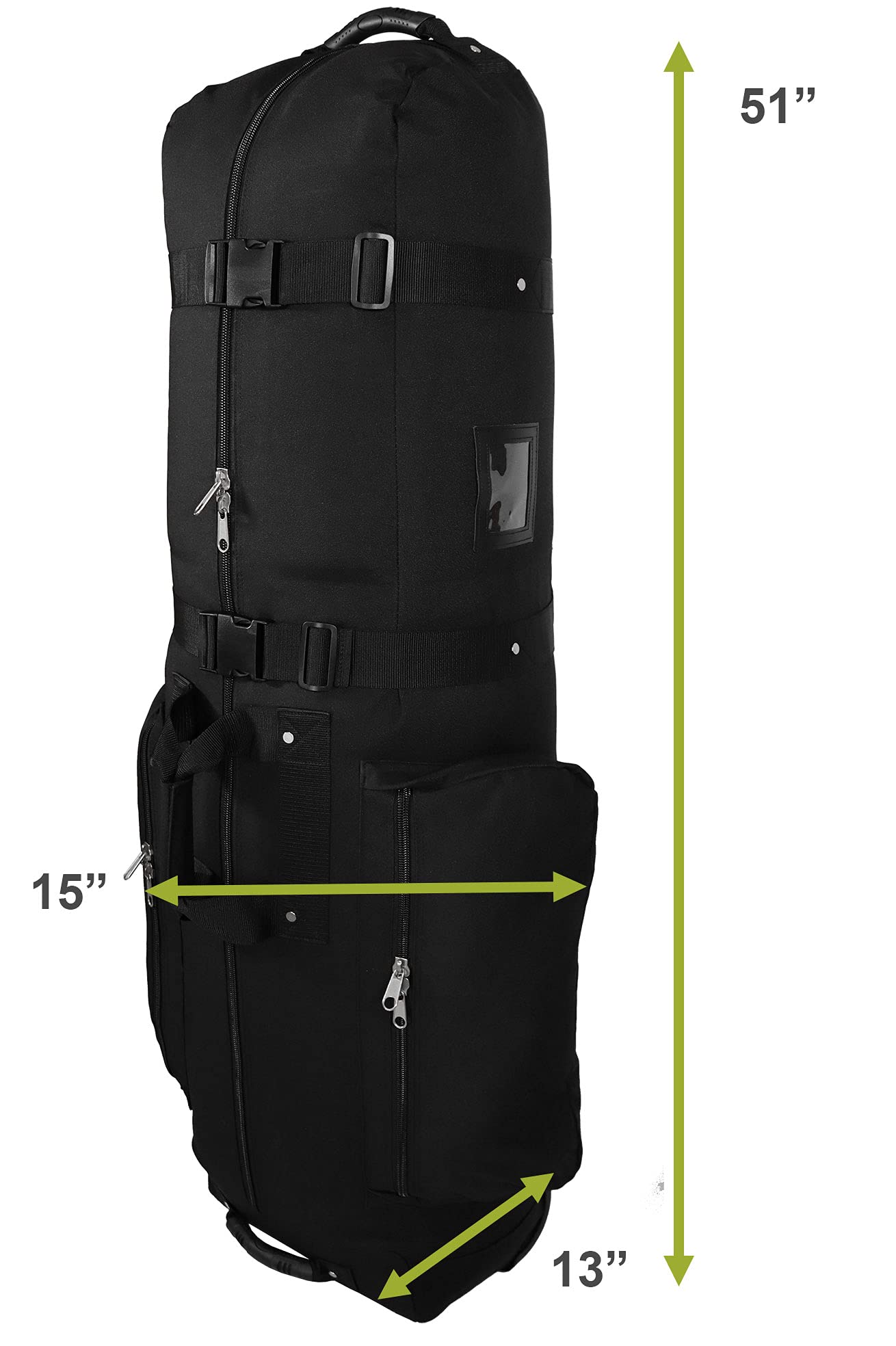 CaddyDaddy CDX-10 Padded Golf Travel Bag Cover with Large Pockets - Heavy Duty, Wheeled Golf Bag Travel Cover, Lightweight