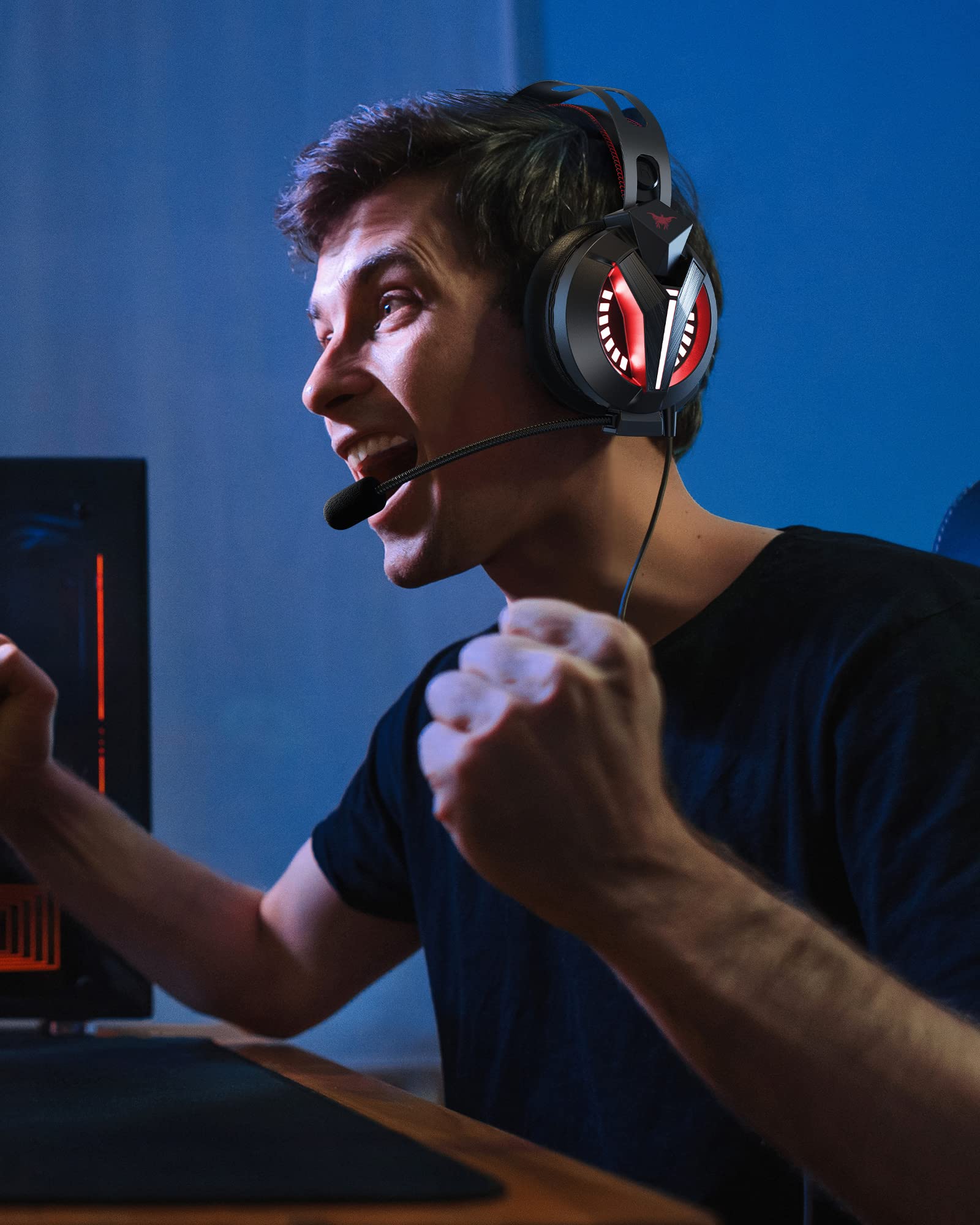 Combatwing Pc Gaming Headphone with Mic for Pc Ps5 Ps4 Laptop Mac