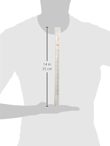 Globe Scientific 1760 Polystyrene UniPlast Serological Pipette, 10mL Capacity, Standard Tip, 297mm Length, Sterile, Orange Striped, Individually Wrapped (Case of 200)