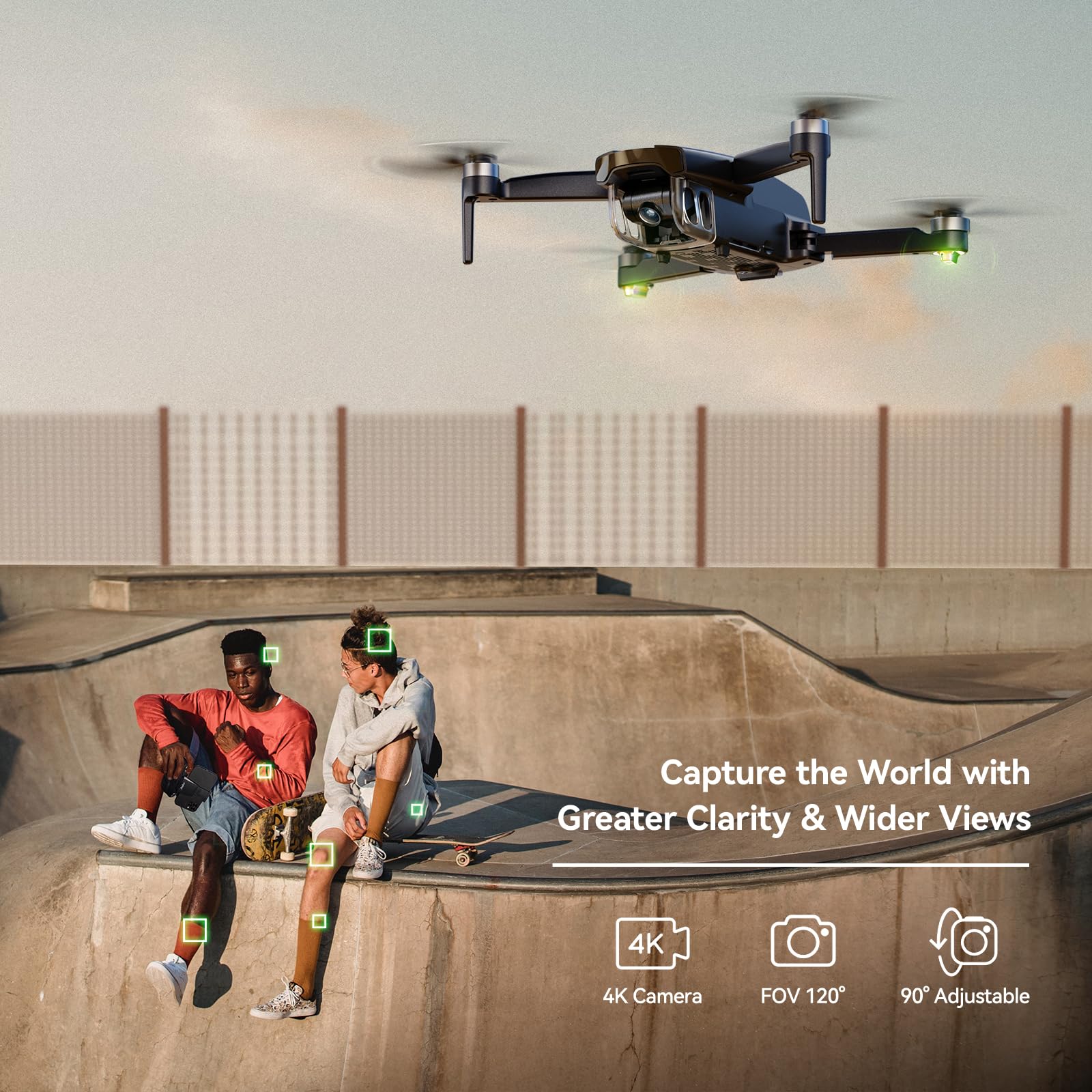Ruko F11GIM Drones with 2-Axis Gimbal EIS 4K Camera for Adults, 2 Batteries 56 Min Flight Time, Level 6 Wind Resistance, FPV Brushless Motor, GPS Auto Return Home Compliance with FAA Remote ID