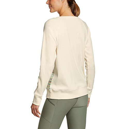 Eddie Bauer Women's Legend Wash Sweatshirt - Stripe, Ivory, X-Large