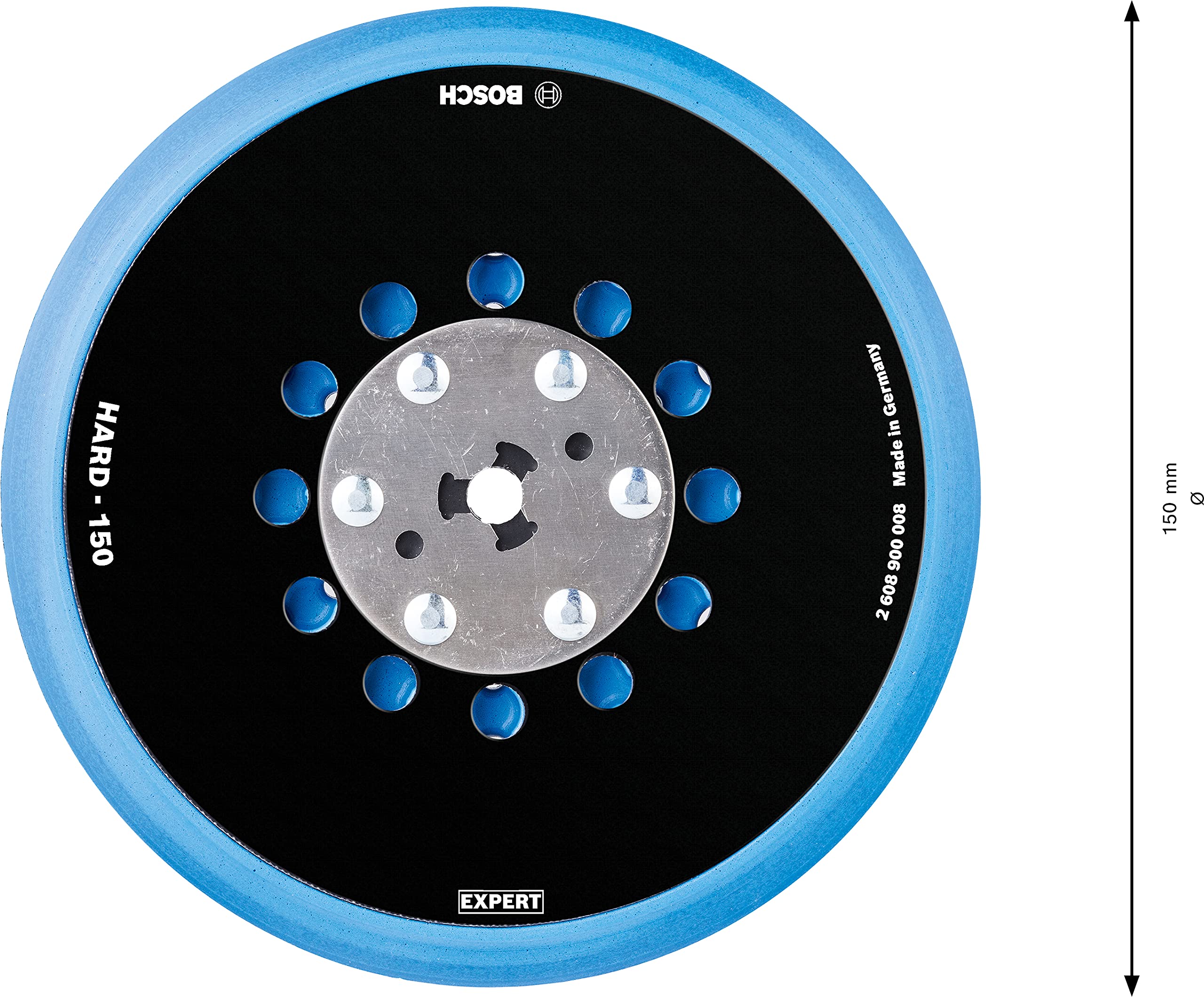 Bosch Professional 1x Expert Multihole Backing Pad Universal (Version Hard, Ø 150 mm, Accessories Random Orbital Sander)