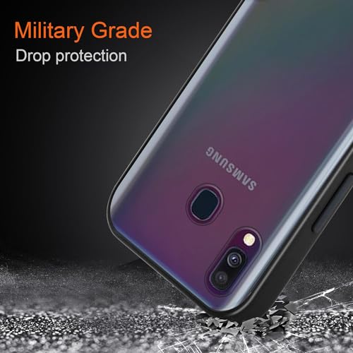 Cadorabo Case Compatible with Samsung Galaxy A40 in Frosted Black - Mobile Phone case with TPU Silicone Inside and matt Plastic Back - Protective Cover Hybrid hardcase Back case