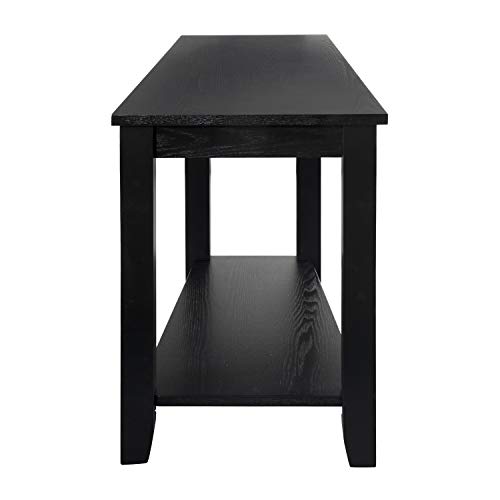 Lexicon Alder Wood Wedged Chairside Table, 16" x 24", Black