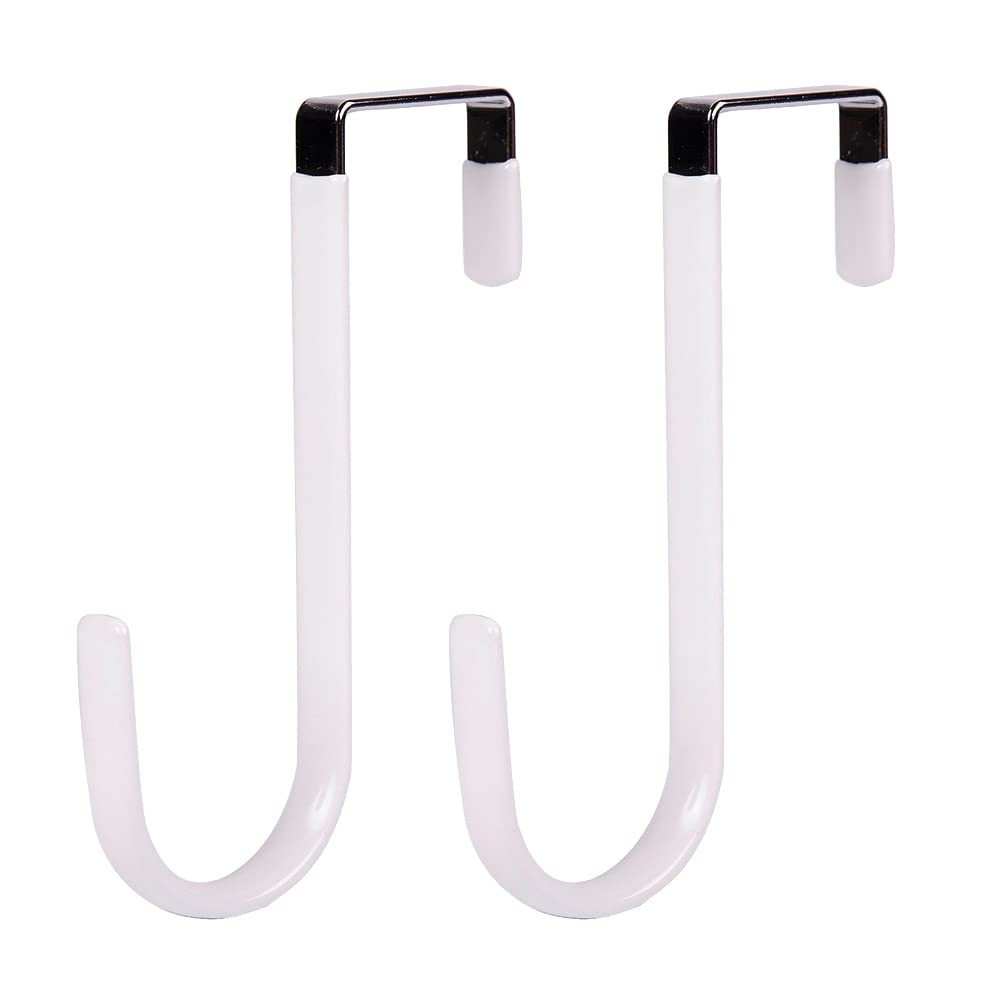 ccHuDE 2 Pcs Over The Door Hooks No Drill Potty Hooks Door Hanger Hooks Space Saving Door Towel Hooks Behind Back of Door Hooks for Hanging Clothes Towels