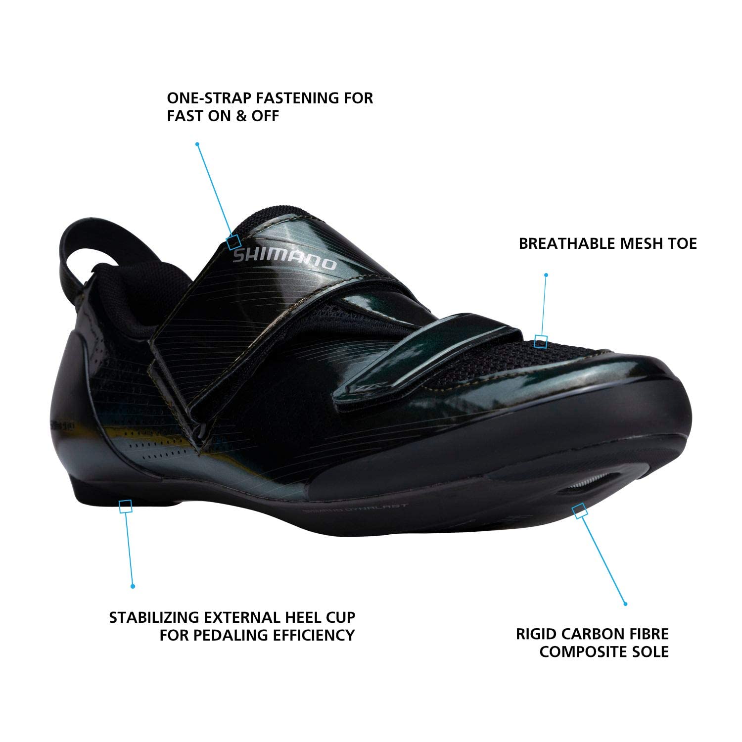 SHIMANO SH-TR901 Pro Triathlon Racing Shoe Dedicated to Speed and Efficiency, Black Pearl, 12-12.5 Men (EU 48)
