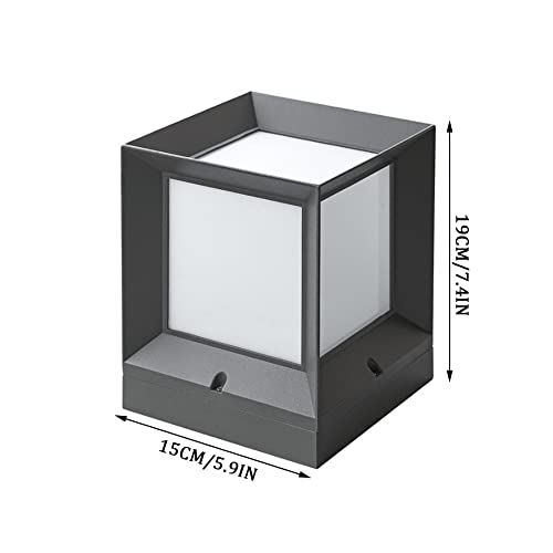 JSBDPHW Modern Minimalist E27 Pillar Lamp Outdoor Courtyard Fence Column Light Acrylic Lampshade Villa Gate Waterproof Post Light Lawn Road Lighting Landscape Light