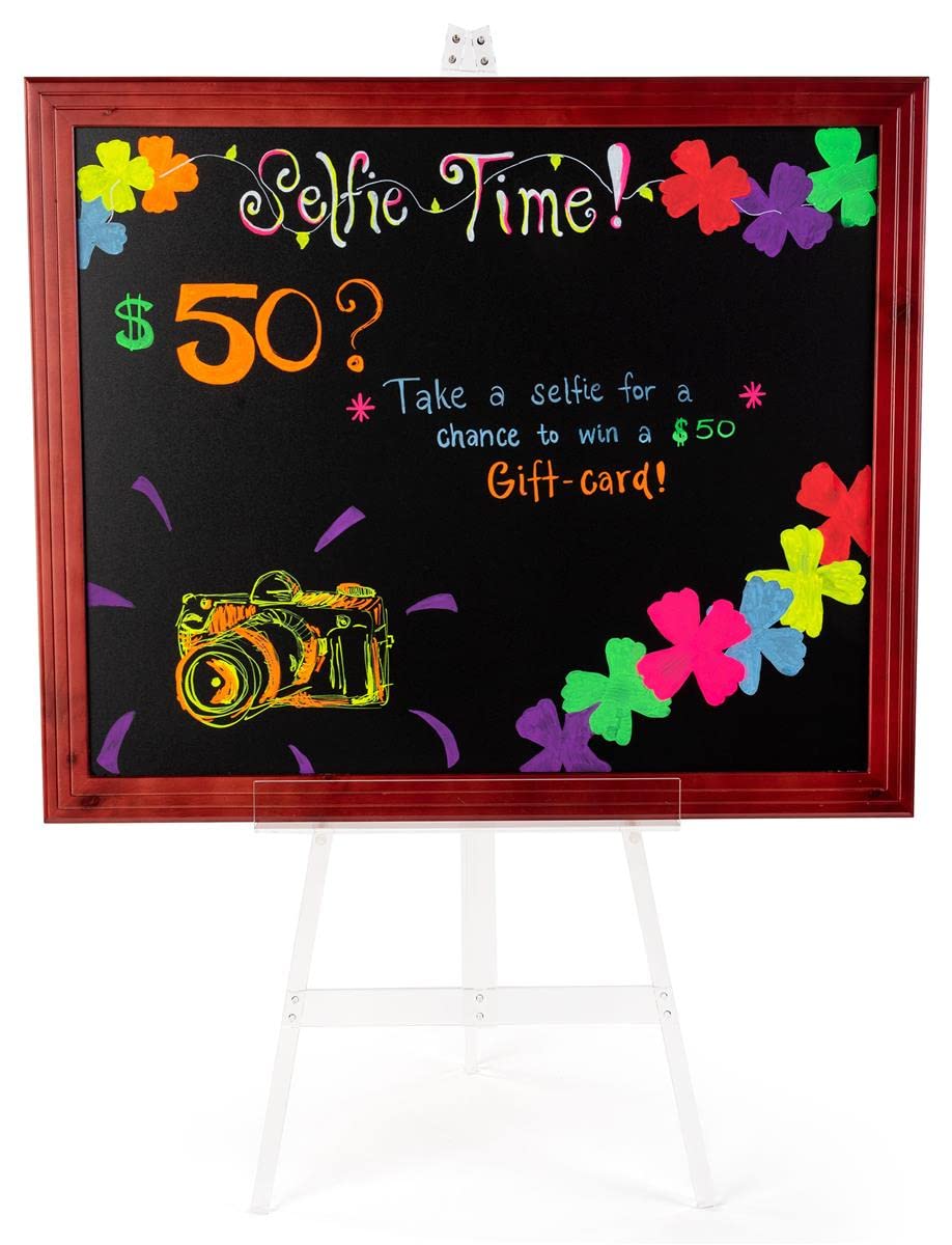 Displays2go Acrylic Display Easel for Floor, Folding Design, Height Adjustable Pegs - Clear (ACEASFLAFA)