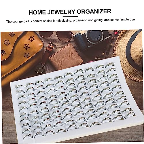 BESTOYARD 16 pcs Box jewelry box pad earring display tray foam ring holder insert jewelry tray insert earring sponge tray jewelry dish white drawers jewelry sponge holder mosaic ring bracket