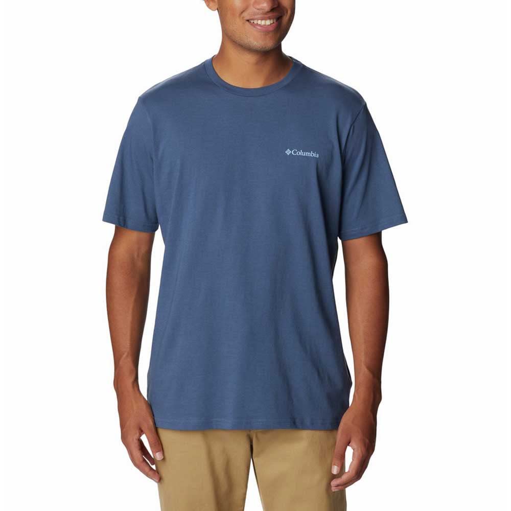 Columbia Men's Rockaway River Back Graphic Short Sleeve Tee, Dark Mountain/Hex Natured Graphic, Medium