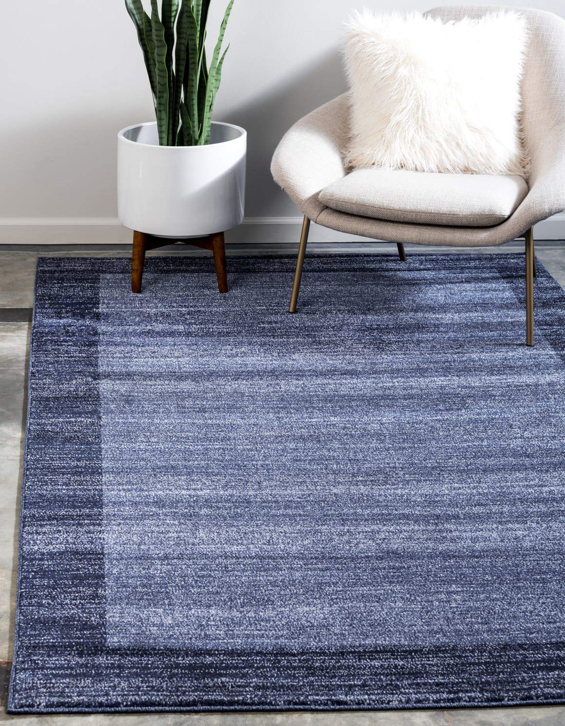 Unique Loom Del Mar Collection Area Rug - Abigail (2' 2" x 3' 1" Rectangle, Navy Blue/ Blue)