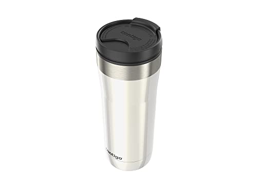 Contigo Uptown Dual-Sip Stainless Steel Tumbler with Leakproof Lid, Insulated Body Keeps Drinks Hot & Cold for Hours, Sip Cold Drinks Through Straw & Hot Drinks Through Spout, 24oz Sunbeam Gold