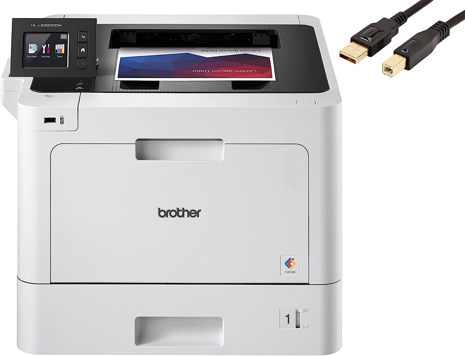 Brother HL-L8360CDW Business Color Laser Printer, 33ppm, Ethernet, 2.7â Color Touch LCD, Auto 2-Sided Printing, NFC Connectivity, PCM