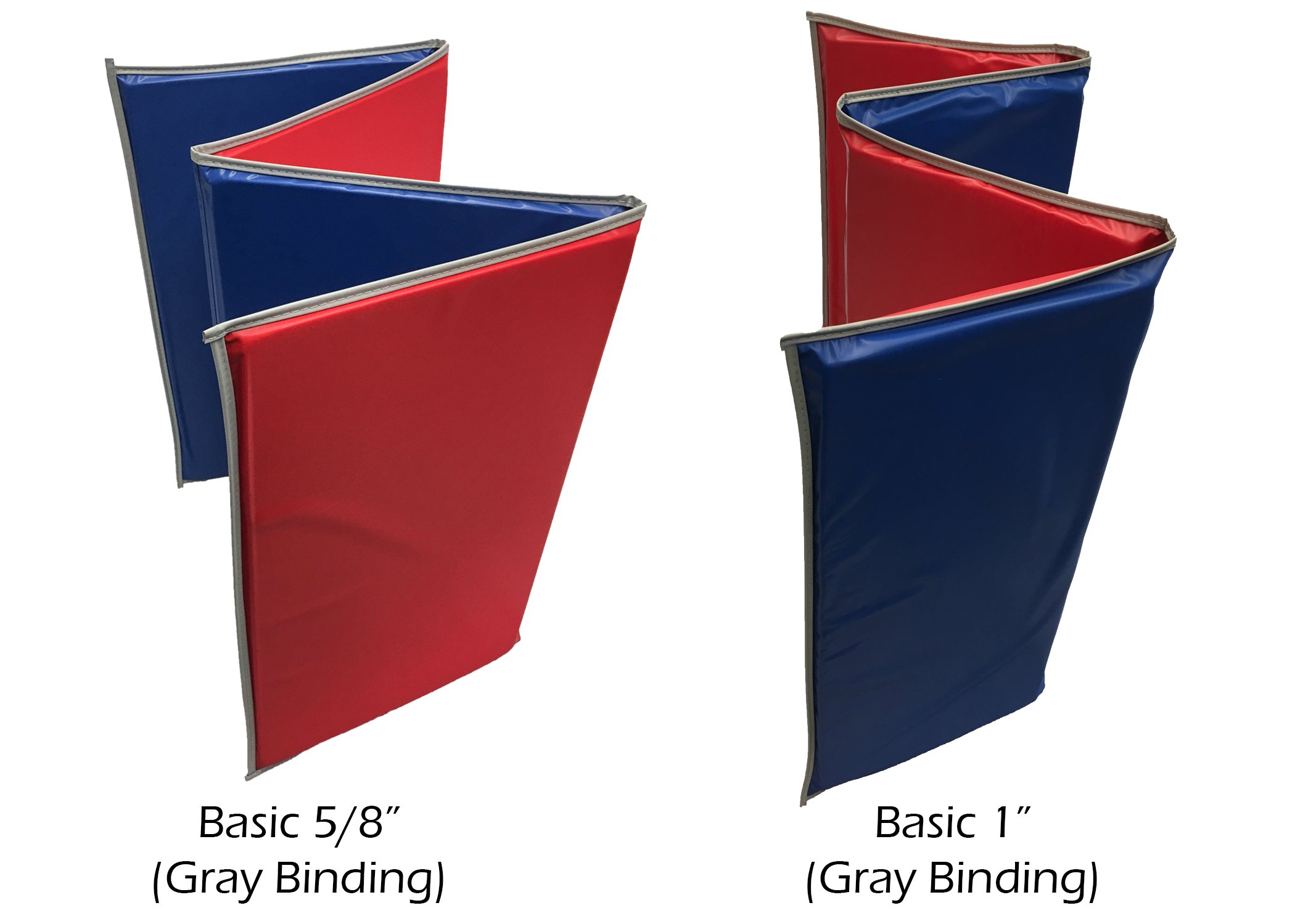 KinderMat, 5/8" Thick KinderMat, 4-Section Rest Mat, 45" x 19" x 5/8", Red/Blue with Grey Binding, Great for School, Daycare, Travel, and Home, Made in The USA