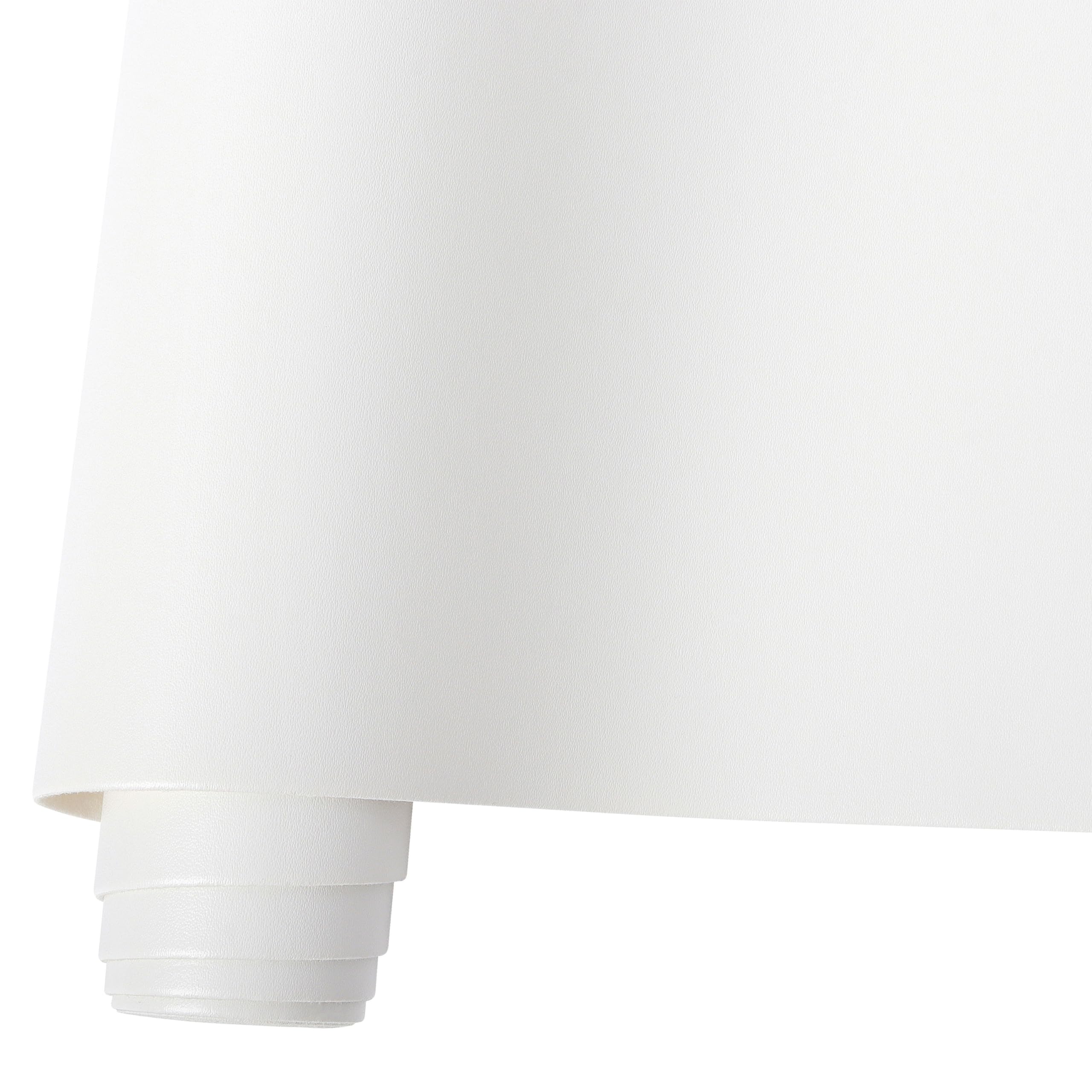 Funcolor White Faux Leather Roll: 12x52 Inch Solid Smooth Synthetic Leatherette Sheet Bundle