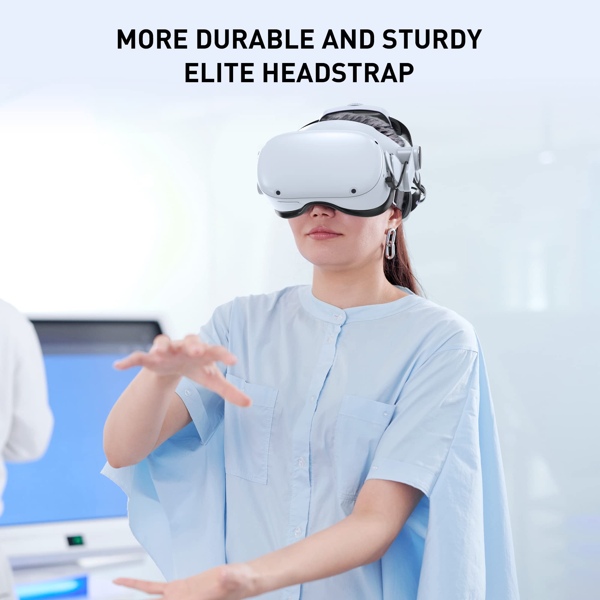 Comfort Head Strap Accessories Compatible with Quest 2, Elite Strap Replacement for PU Pad Enhanced Support, with 7000mAh Rechargeable Batteries
