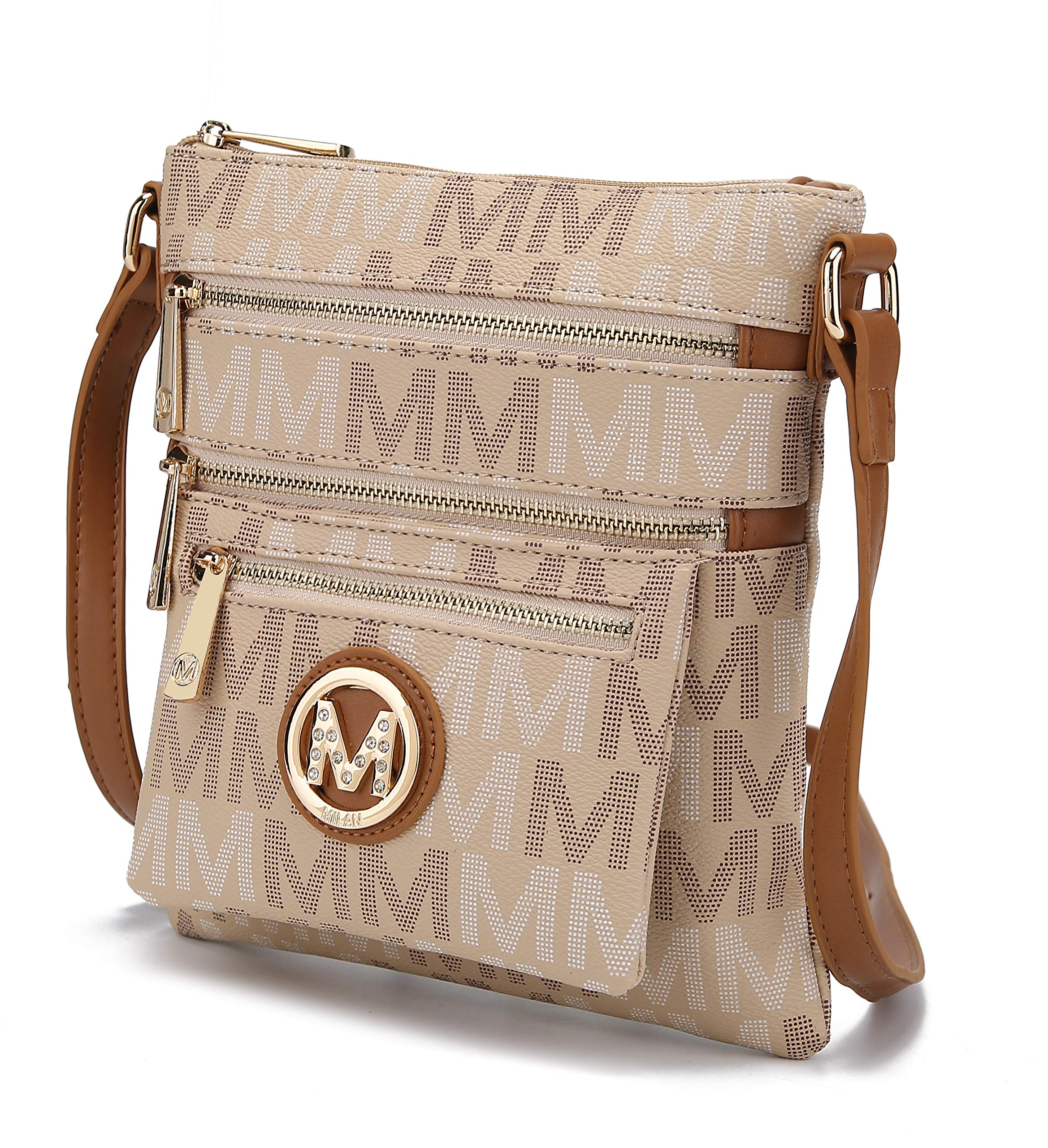 MKF Collection Female Crossbody Bag, Signature Vegan Leather Adjustable Strap Handbag Messenger bag Purse for women by Mia K