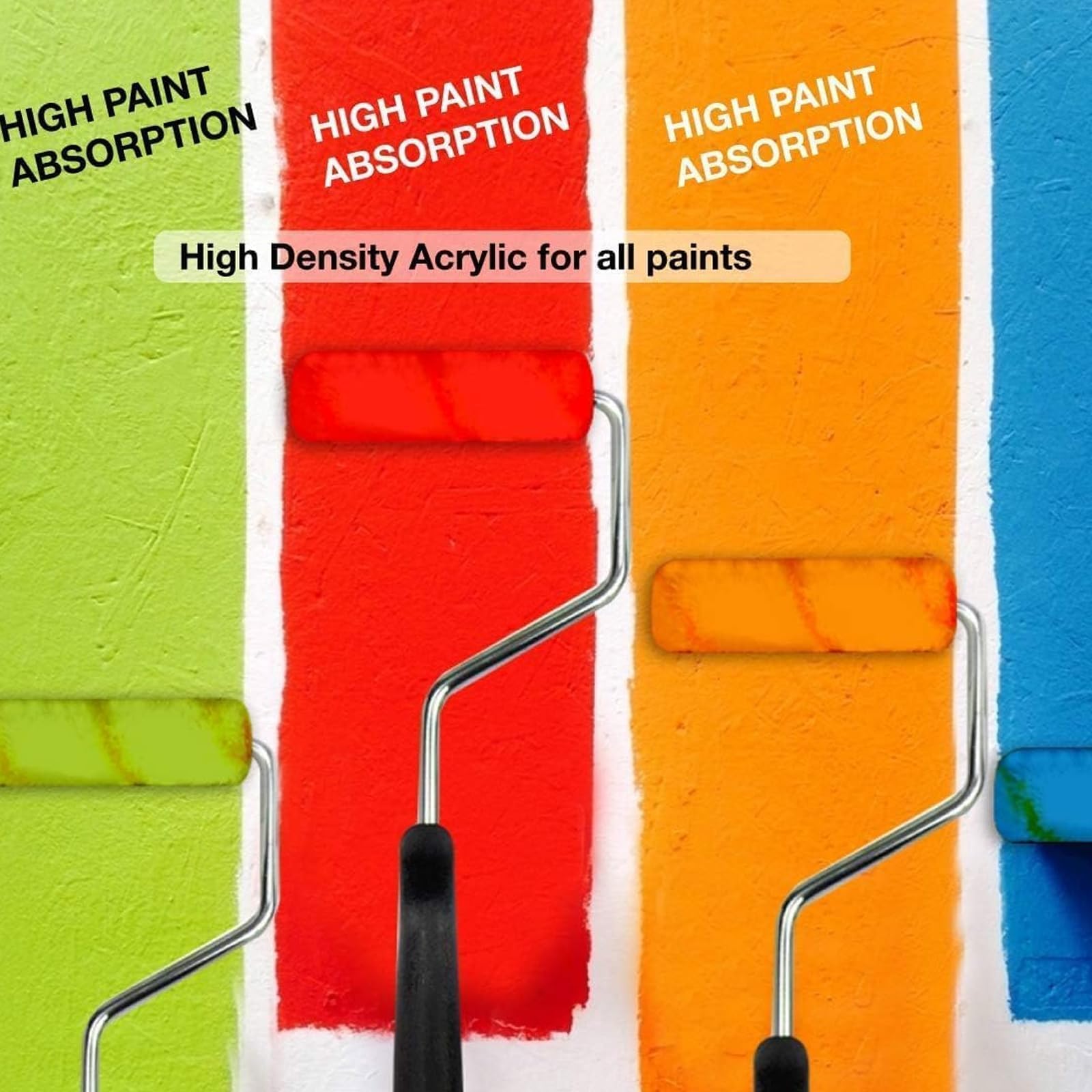 KINGORIGIN Mini Paint Roller Covers, 10 Pack Paint Roller 4 Inch, 3/8" Nap Lint Free Paint Roller Refill, Small Paint Rollers for Touch-Up on Small Spaces