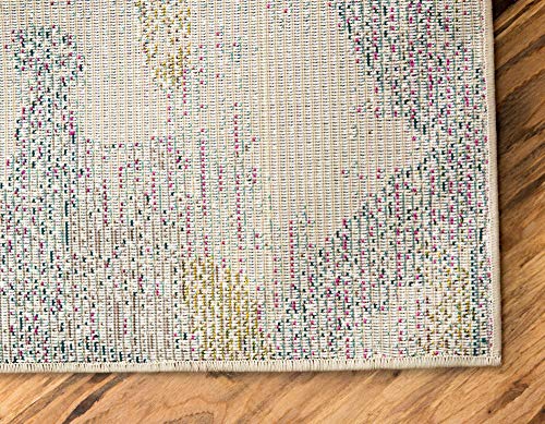 Unique Loom Positano Collection Coastal Modern Light Colors Starfish Beige Runner Rug (3' x 10')