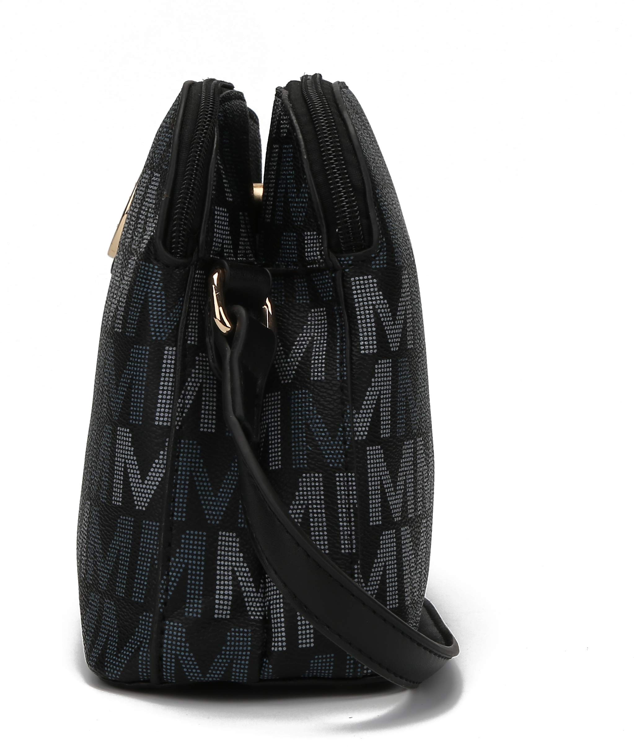 MKF Crossbody bag for women - Removable Adjustable Strap - Vegan leather Crossover Designer messenger Purse Black
