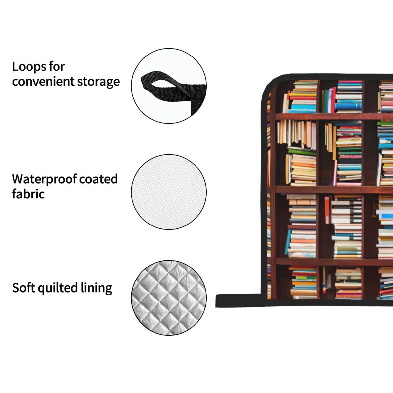 Books Kitchen Baking 4-Piece Set–Heat Resistant Oven Mitts and Pot Holders Kitchen Hot Pads