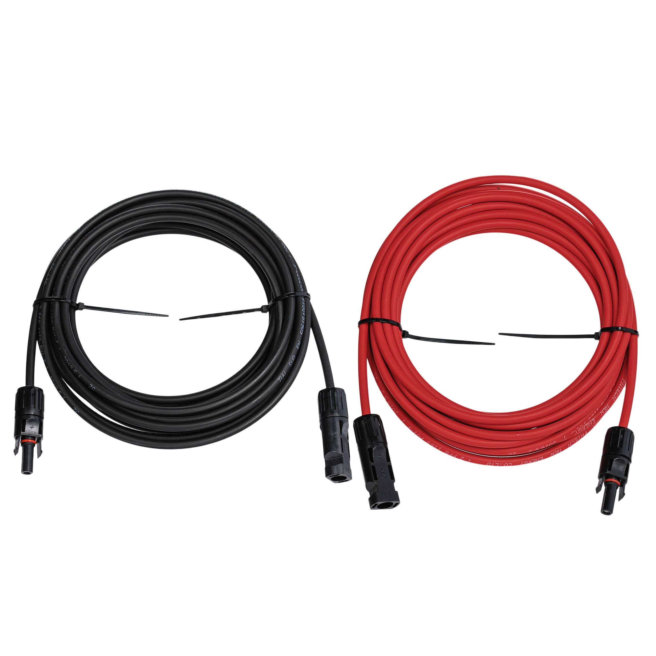 Carkio Solar Adaptor Cable,1 Pair Waterproof 12 Gauge 12AWG(4mm²) Wire 20 Feet Solar Panel Extension Cable Wire with Female and Male Connectors Compatible with Solar Panel System-Red&Black