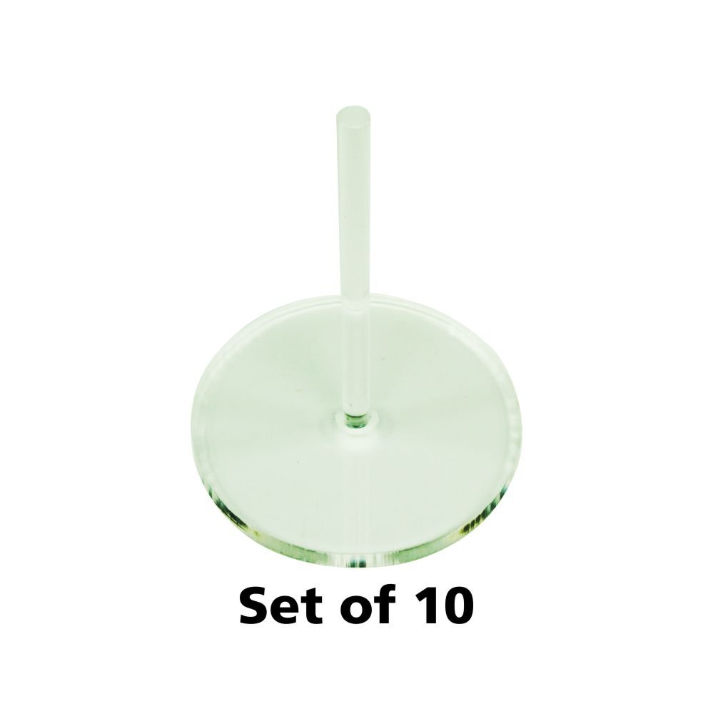 LITKO Acrylic Flight Stands | Round | 3mm Clear Circular Flight Base with Peg (40mm)