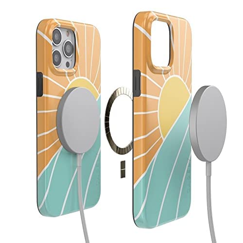 Casely iPhone 13 Pro Case | Compatible with MagSafe | Waves & Rays | Sunshine Girly Case