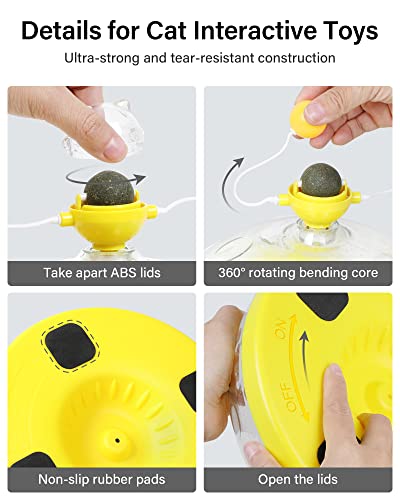 HOPET Interactive Cat Toy for Indoor Cats, Catnip Balls Roller Tracks Exercise Balls Teaser, Kitten Feeder Stimulation Toys Gifts for Pets Cats Lover Women Men